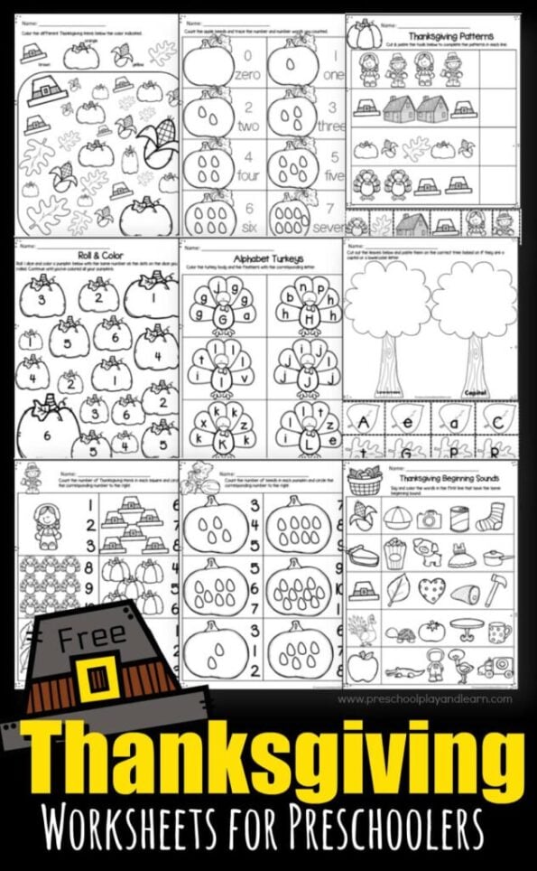 FREE Thanksgiving Counting Puzzles